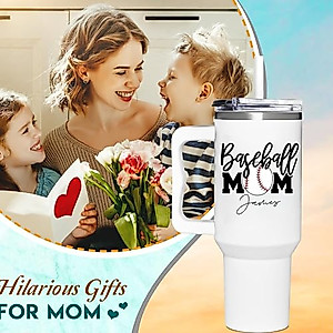 Personalized Baseball Mom Tumbler 40oz, Baseball Mom Gift Ideas, Birthday gifts for women, Baseballs Coffee Travel Mug, Mother's Day Gift, New Moms Gifts, Christmas, Gifts Ready