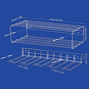PITCH + PULSE Power Tool Organizer, Garage Tool Storage Organization, Drill Holder Racks Wall Mount Floating Shelf Set for Workshop Shed Pegboard Fitted