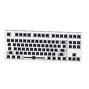 Ronyme Mk870 Translucent 87 Keys Mechanical Gaming Keyboard Full Key FN2 Layer Editing Programming, White