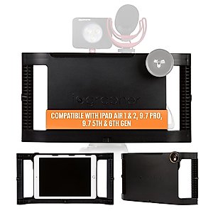 iOgrapher iPad Case with Handles for Tripod Compatible w/iPad 9.7 - iPad Camera Mount for iPad Air 1 & 2, iPad Pro 5th & 6th Gen - iPad Video Rig for Photography & Filmmaking - Includes 3 Cold Shoes
