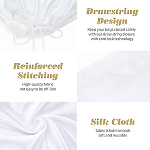 GDBEH 3 Pack Dust Bags for Purses and Handbags，Silk Purse Dust Bags for Storage， With Drawstring Large Dust Bags for Handbag， Dust Covers for Purse Shoes Boots (White, 19.6 × 15.7 in)