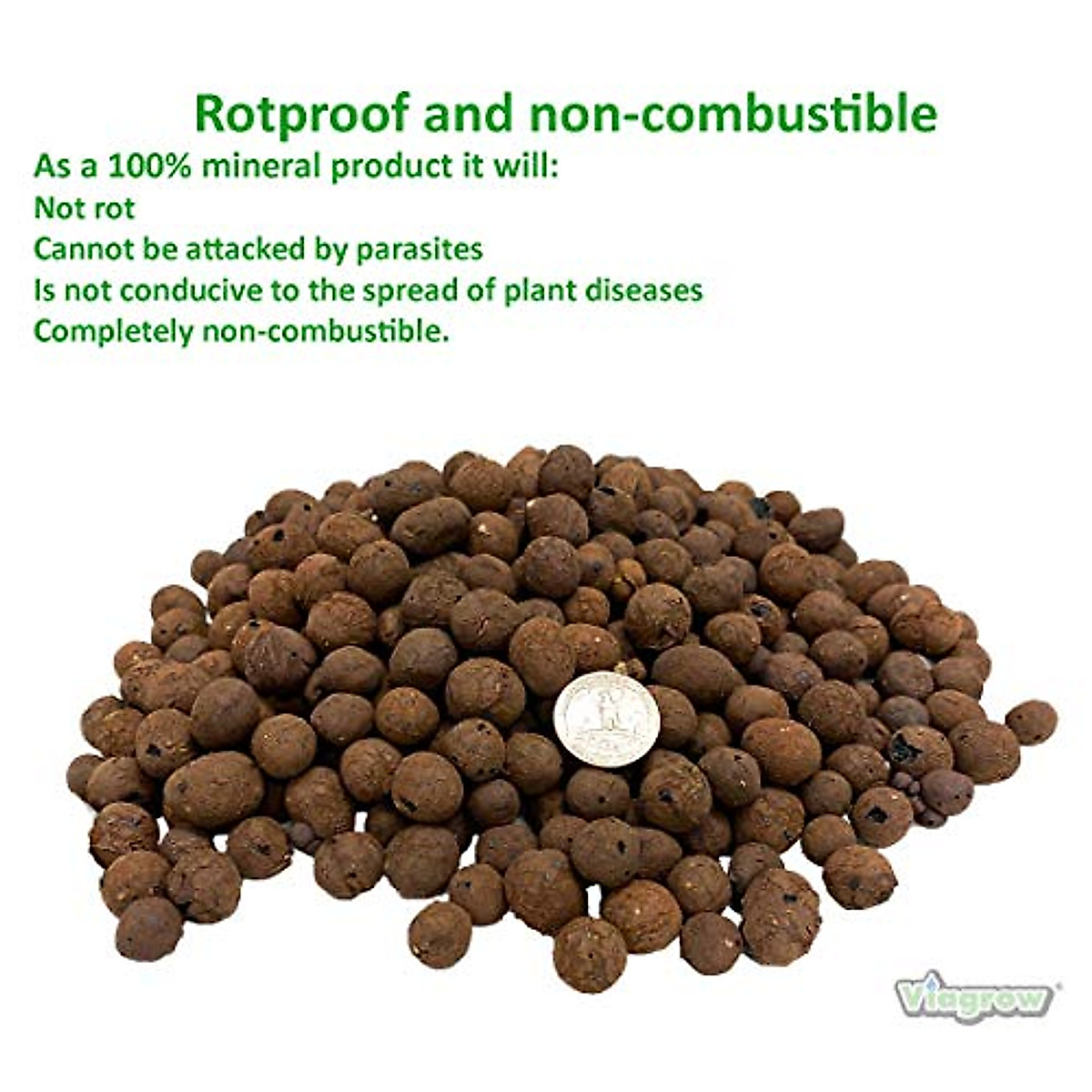 Viagrow VS10 Viastone Expanded Clay Pebbles, 10-Liter Rocks, Premium Growing