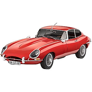 Revell 07668 Jaguar E-Type (Coupé) 1:24 Scale Unbuilt/Unpainted Plastic Model Kit, Red
