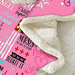 Nurse Gifts Nurse Week Gifts Throw Blanket,Nurse Gifts for Women,Nurse Appreciation Gifts,Nurse Gifts for Nursing Student Soft Fluffy Sherpa Warm Throw Blankets (H12,50"x 60")