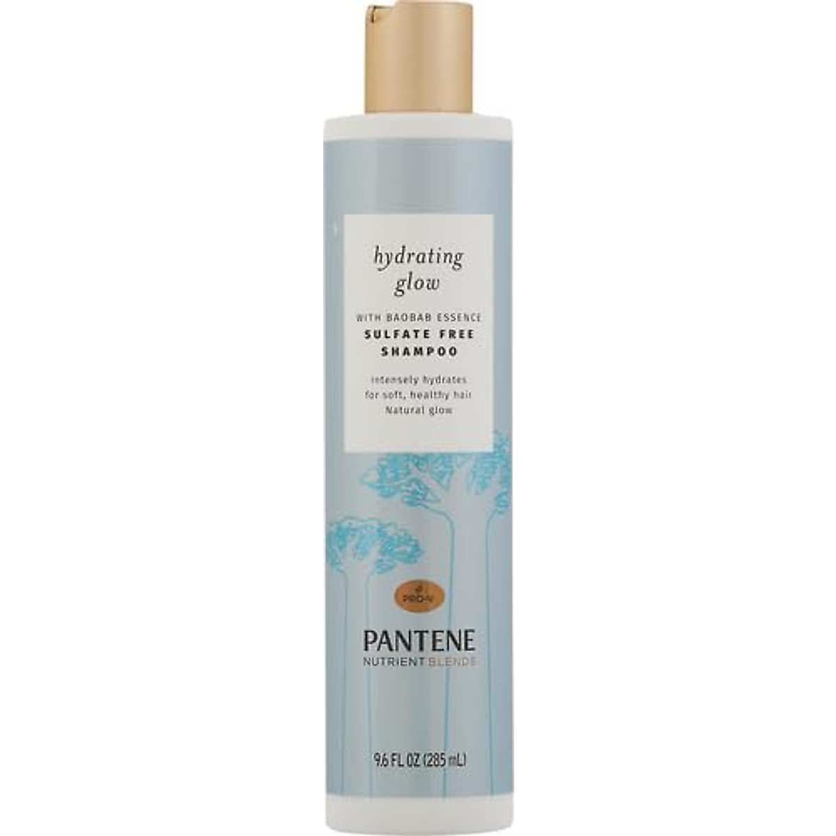 Pantene Hydrating Glow with Baobab Essence Shampoo, Sulfate & Silicone-Free, 9.6 Fl Oz, 2.598 Fl Oz