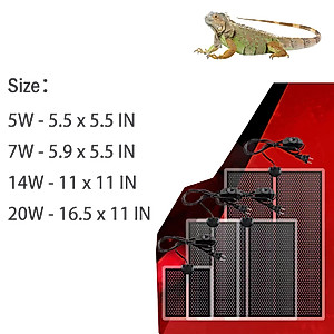 KABASI Reptile Heating Pad with Temperature Adjustment, 14W Waterproof Reptile Heat Mat Under Tank Pad for Reptiles Tortoise Snakes Lizard Gecko Hermit Crab Turtle Amphibians, 11x11 in