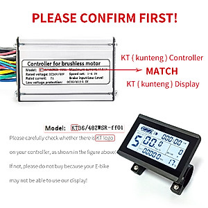 SPOECRTN E-Bike KT-LCD3 24V/36V/48V Display with Waterproof and Normal Plug for KT Controller, Electric Bike Retrofit Kit Accessories (LCD3 WP)