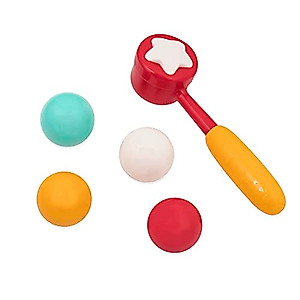 Battat – Pound & Roll – Baby Activity Toy Station with 1 Toy Hammer & 4 Balls for Kids 12 Months + (7-Pcs) , Light Blue