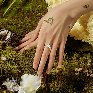 OHAYOO Mushroom Ring Adjustable S925 Sterling Silver Mushroom White Opal Open Ring Mushroom Ring Jewelry Gifts For Women Teen Girls