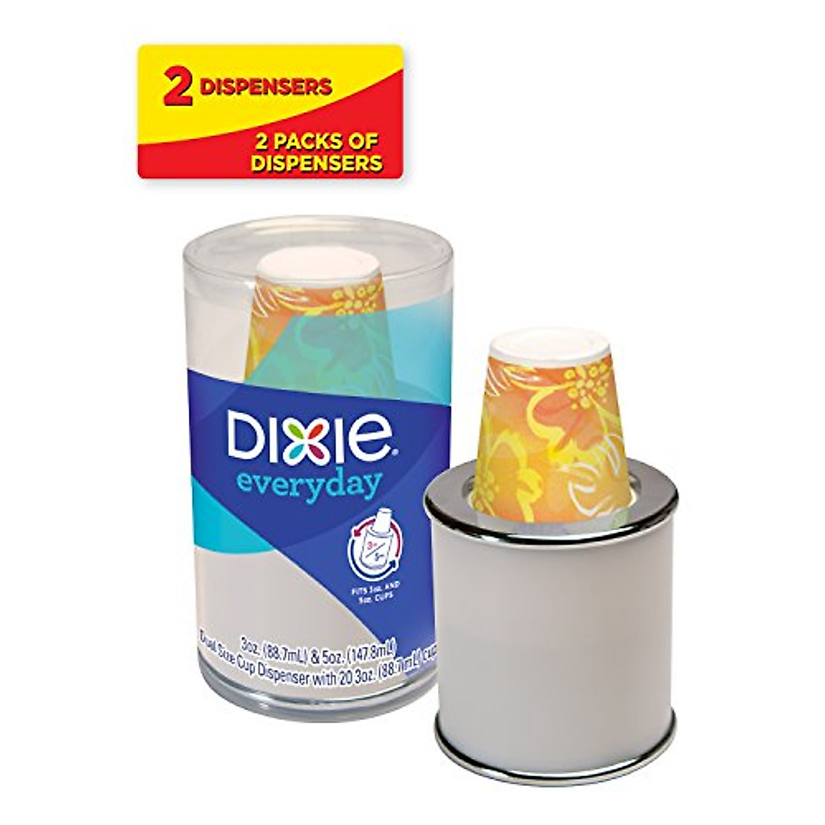 Dixie Bath Cup Dispenser, Combo Pack (Colors May Vary), 1 Count (Pack of 2)