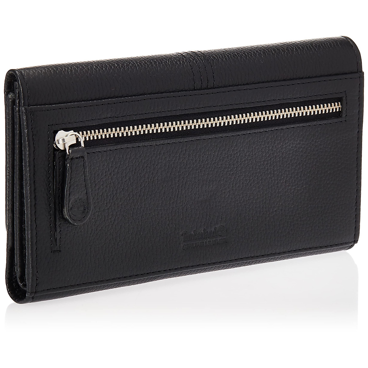 Timberland Leather RFID Flap Wallet Clutch Organizer, Black (Pebble)