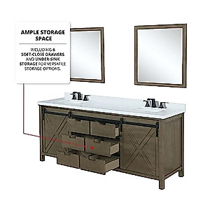 Bell+Modern Ketchum 84 in W x 22 in D Rustic Brown Double Bath Vanity and White Quartz Countertop