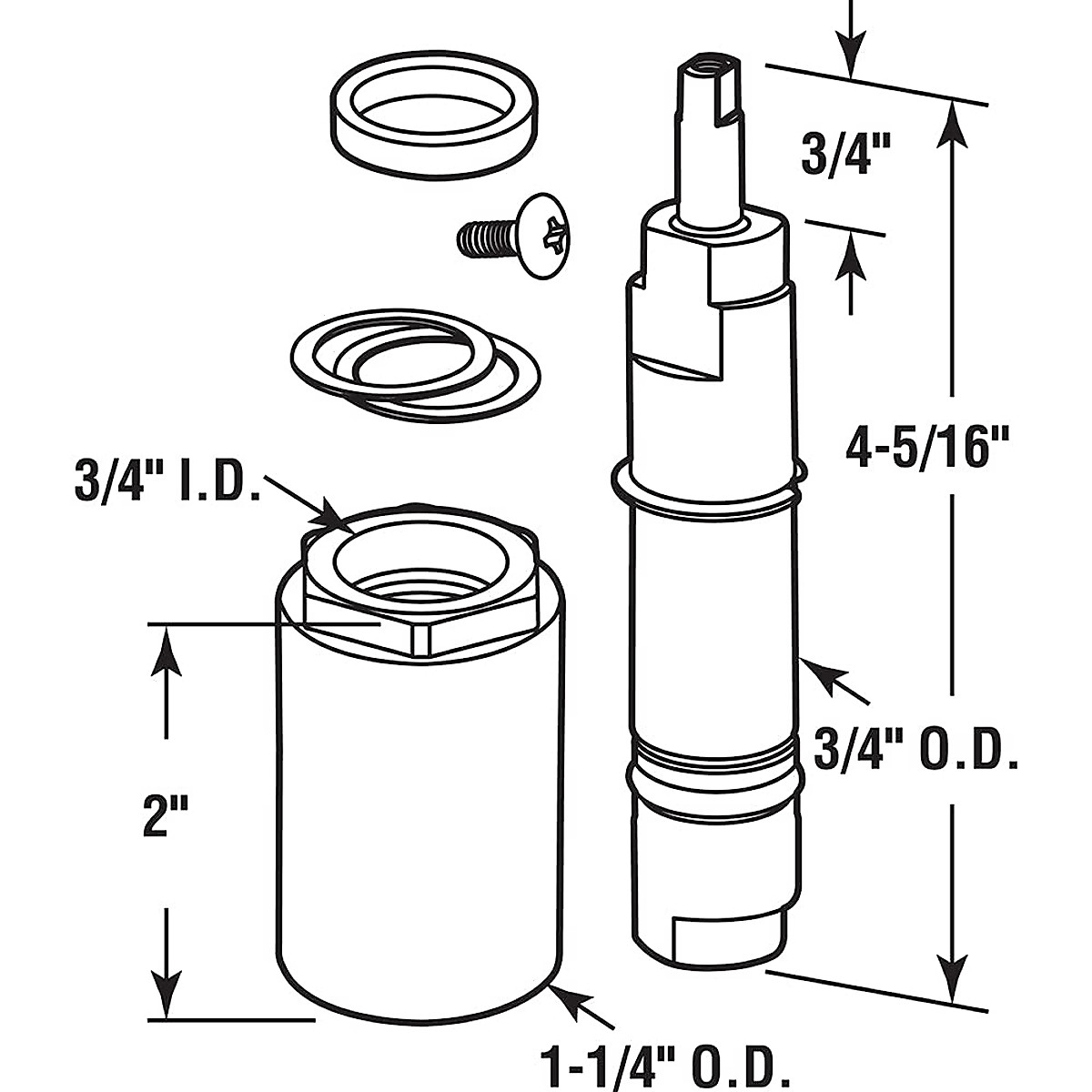 Prime-Line MP58045 Replacement Shower Cartridge Compatible with Mixet, 4-1/2 In. Length, Brass (Single Pack)