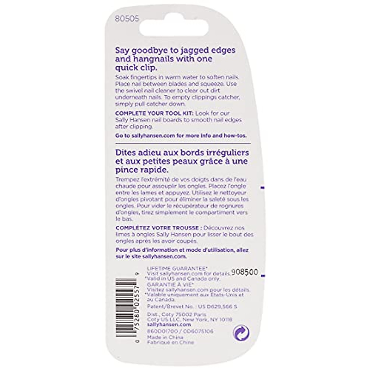 Sally Hansen Beauty Tools, Clip N' Catch-Control Grip Nail Clip with Catcher , 1 Count (Pack of 1)