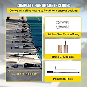 VEVOR Pool Safety Cover Fits 12x24ft Rectangle Underground Safety Pool Cover Green Mesh Solid Pool Safety Cover for Swimming Pool Winter Safety Cover