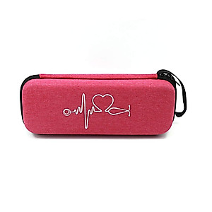 Stethoscope Carrying Case, Mesh Pocket for Nurse Accessories (Rose red)
