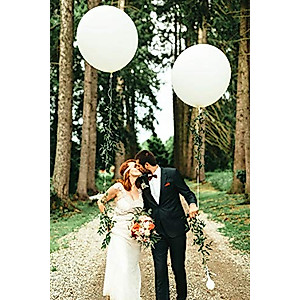 36 Inch Giant Balloons White Balloons(Premium Helium Quality), 6 Pack 36'' Large Latex Balloons for Photo Shoot/Birthday/Wedding Party/Festivals/Event Decorations …