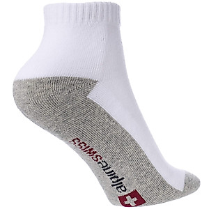 Alpine Swiss Mens 8 Pack Cotton Ankle Socks Athletic Performance Cushioned Socks Shoe Size 6-12 WHT