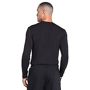 Work Wear Professionals Long Sleeve Men's Underscrub T-Shirt - with Crew Neck WW700, L, Black