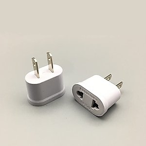 Europe to US Plug Adapter, 10Pcs EU to USA Plug Converter, 10A 1000W Universal Travel Power Converter, Spain Germany France to US Canada Mexico Adapters