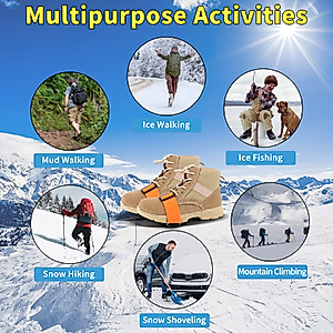Xproutdoor Mid-Sole Ice Cleats Crampons Traction Snow Grips with Tungsten Spikes