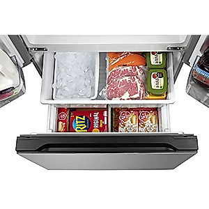 Hamilton Beach HBF1770 French Door Counter Depth Refrigerator with Freezer Drawer, 17.7 cu ft, Stainless Steel (Full Size)