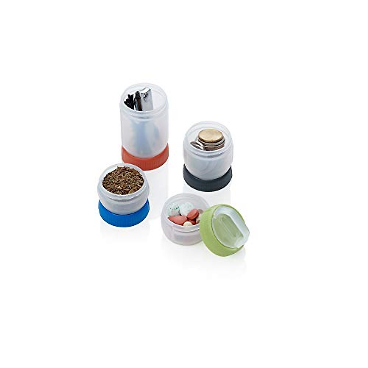 humangear STAX Interlocking Reusable Storage Container Set with Airtight Lids and ClipHandle for Food, Pantry, Kitchen and Organization, 1 Count, Small, Spectrum