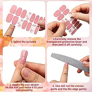 Maitys 560 Pieces Jamberry Nail Wraps Real Nail Polish Stickers Nail Wrap Nail Polish Strips Decals DIY Glitter Nail Adhesive Full Wraps Art Set with Nail File for Women Girls (Glitter Style)