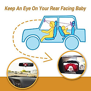 Innokids Baby Car Mirror for View Infant in Rear Facing Back Seat with Clear View Convex Shatterproof Glass (Black)