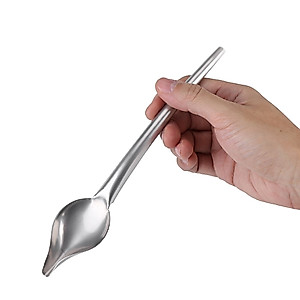 Chazcool Stainless Steel Saucier Drizzle Spoon, Sauce Spoon with Tapered Spout, Chocolate Drizzle Tool for Decorating Plate