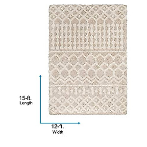 Livabliss Hapsburg Moroccan Shag Area Rug,12' x 15',Beige