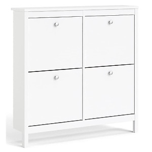 Tvilum, White Madrid 4 Drawer Shoe Cabinet