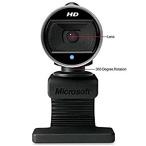 Microsoft LifeCam Cinema Webcam for Business - Black with built-in noise cancelling Microphone, Light Correction, USB Connectivity, for video calling on Microsoft Teams/Zoom, Windows 8/10/11