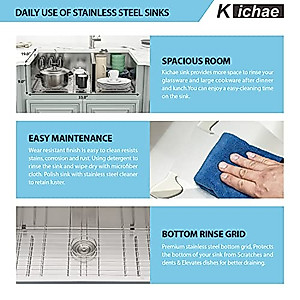 33 Double Bowl Kitchen Sink - Kichae Undermount Kitchen Sinks Stainless Steel Double Basin 33x19 Inch Kitchen Sink 18 Gaugle 60/40 Undermount Kitchen Sink Basin