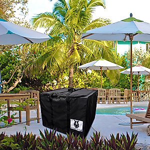 Orqihod Patio Cushion Storage Bag with Zipper and Handles Waterproof Outdoor Furniture Seat Cushion Bags Square, Black, 32 x32 x24IN