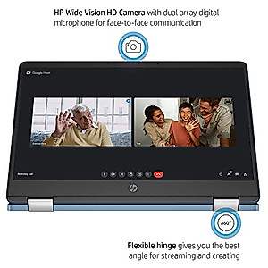 HP X360 14" HD Touch Chromebook, Intel Celeron N4120, 4GB RAM, 64GB eMMC, Intel UHD Graphics 600, Forest Teal, Chrome OS, 14a-ca0790wm