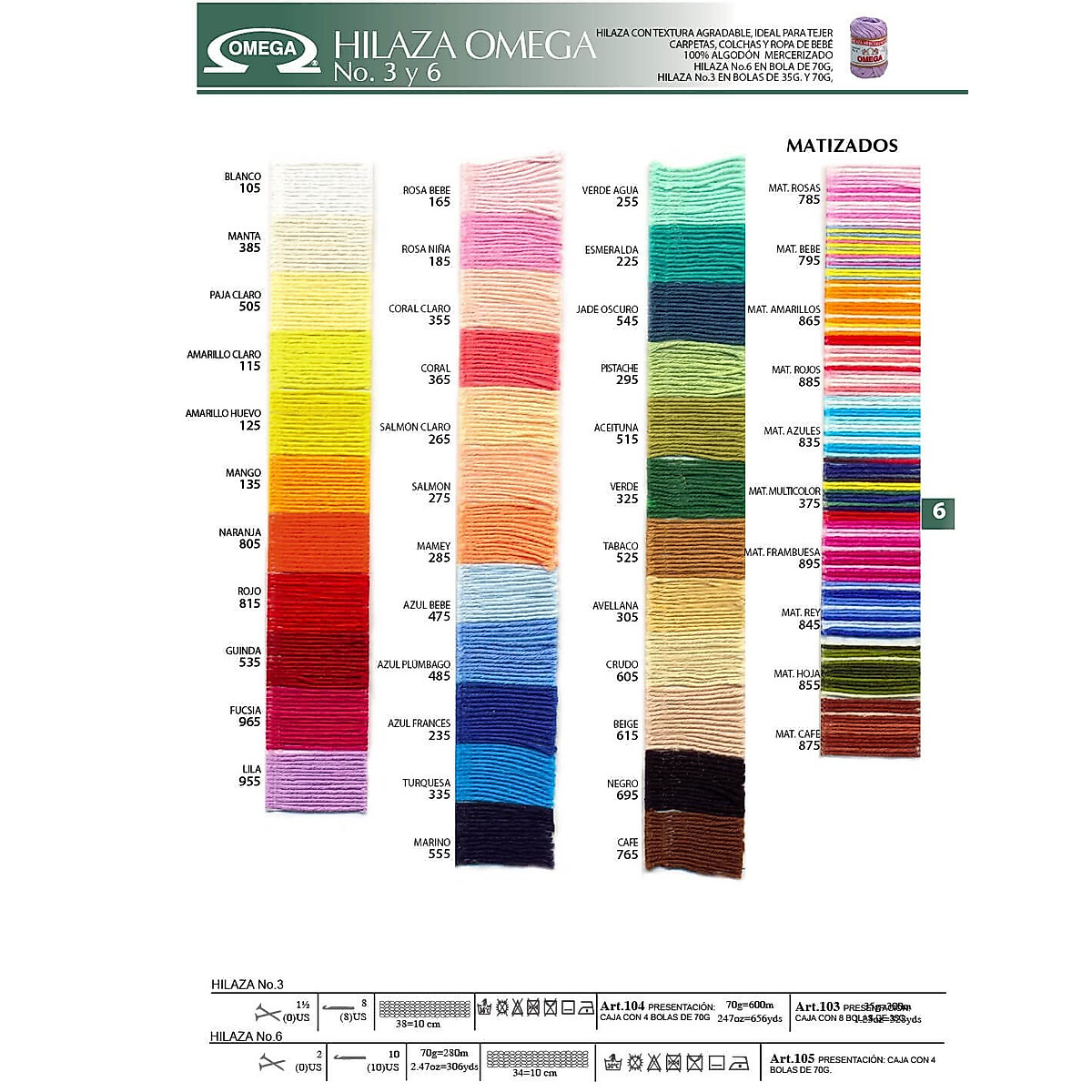 OMEGA NO.6 [70grs] by Omega - Soft Yarn 100% Mercerized Cotton Yarn - Color 22 Navy Blue 555