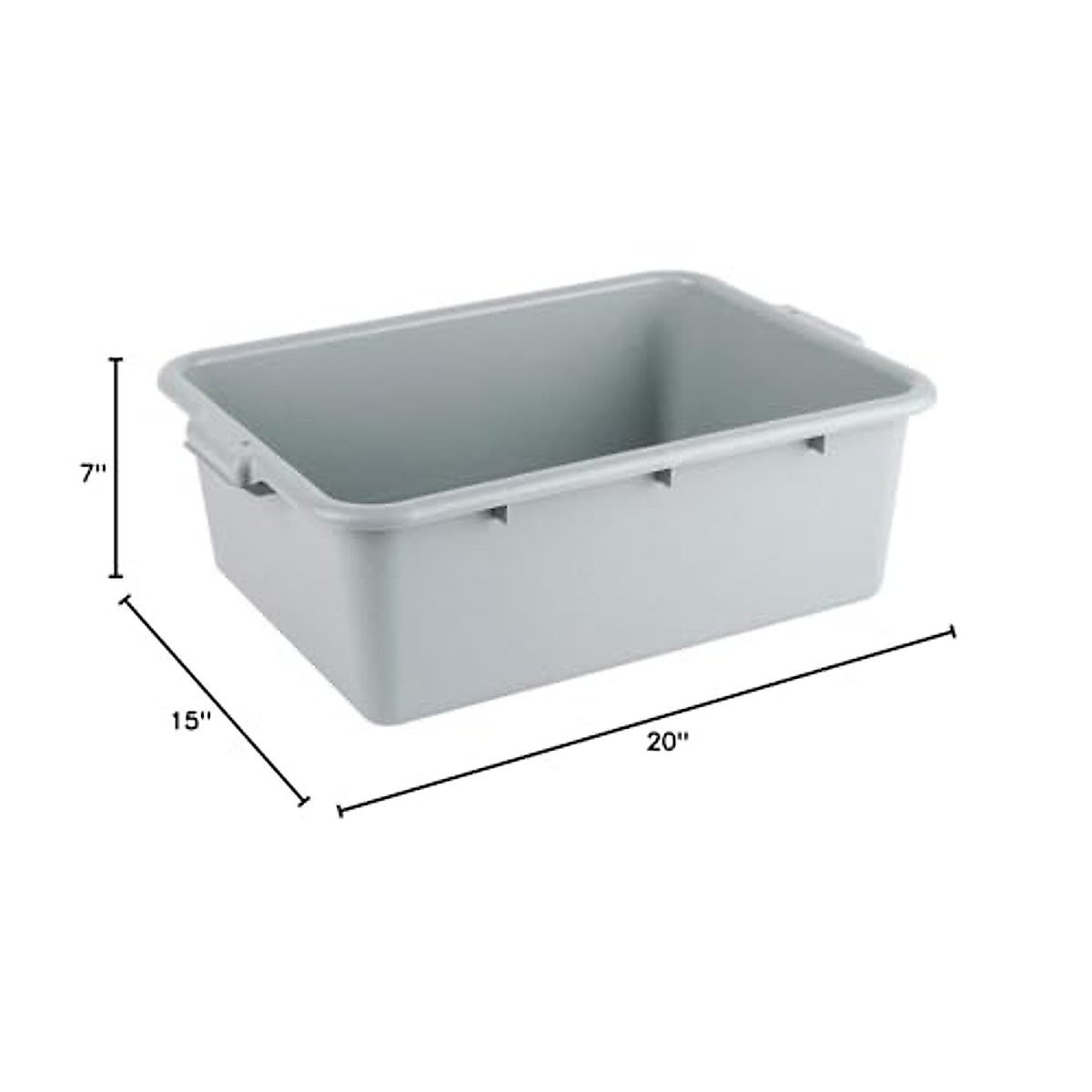 Thaweesuk Shop New 12 Pack 20" x 15" x 7" Gray Polypropylene Plastic Bus Dish Restaurant Tub w/Lid of Set