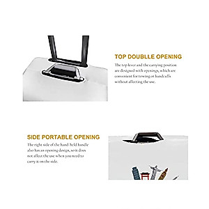 HANJWANET Custom Luggage Cover 25-28 in Personalized Travel Suitcase Protector Add Your Photo Text Elastic Washable Baggage Covers