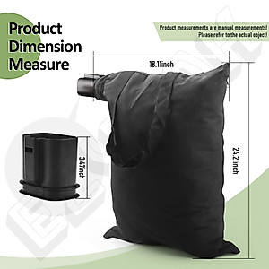 5140125-95 Leaf Blower Vacuum Leaf Bag for Black and Decker BV3100/BV2900 Blower Replaces 5140117-99 - Black