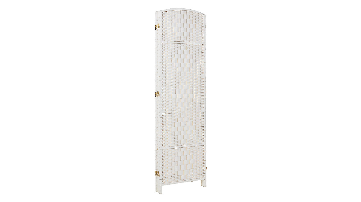 Elegant 6 ft Diamond Weave Room Divider - White