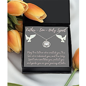 First Communion Gift, Holy Trinity Blessing, Christian Necklaces for Women, Confirmation Gift, Sterling Silver Christian Jewelry, Three Circle Necklace, Easter Present