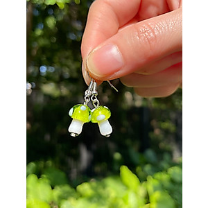 9 Pairs Mushroom Earrings for Women Long Pendant Glass Mushroom Earrings Colorful Steampunk Earrings Creative Funny Earrings Cute Weird Earrings Women's Drop and Dangle Earrings