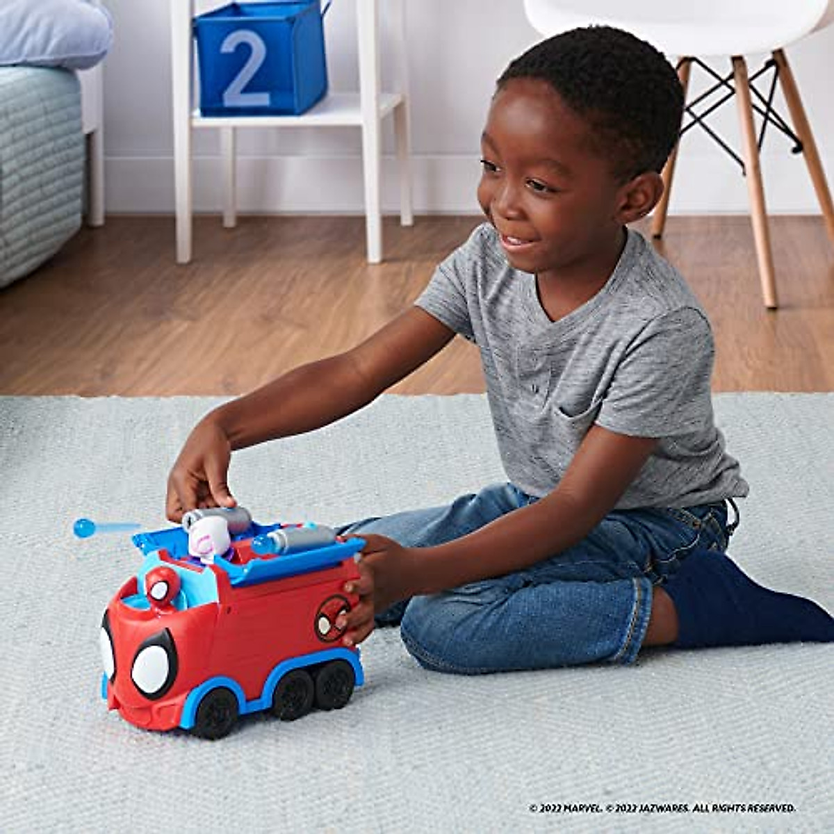 Marvel Spidey and His Amazing Friends Web Spinning Hauler - 8-Inch 3-in-1 Transforming Vehicle - Toys Featuring Your Friendly Neighborhood Spideys