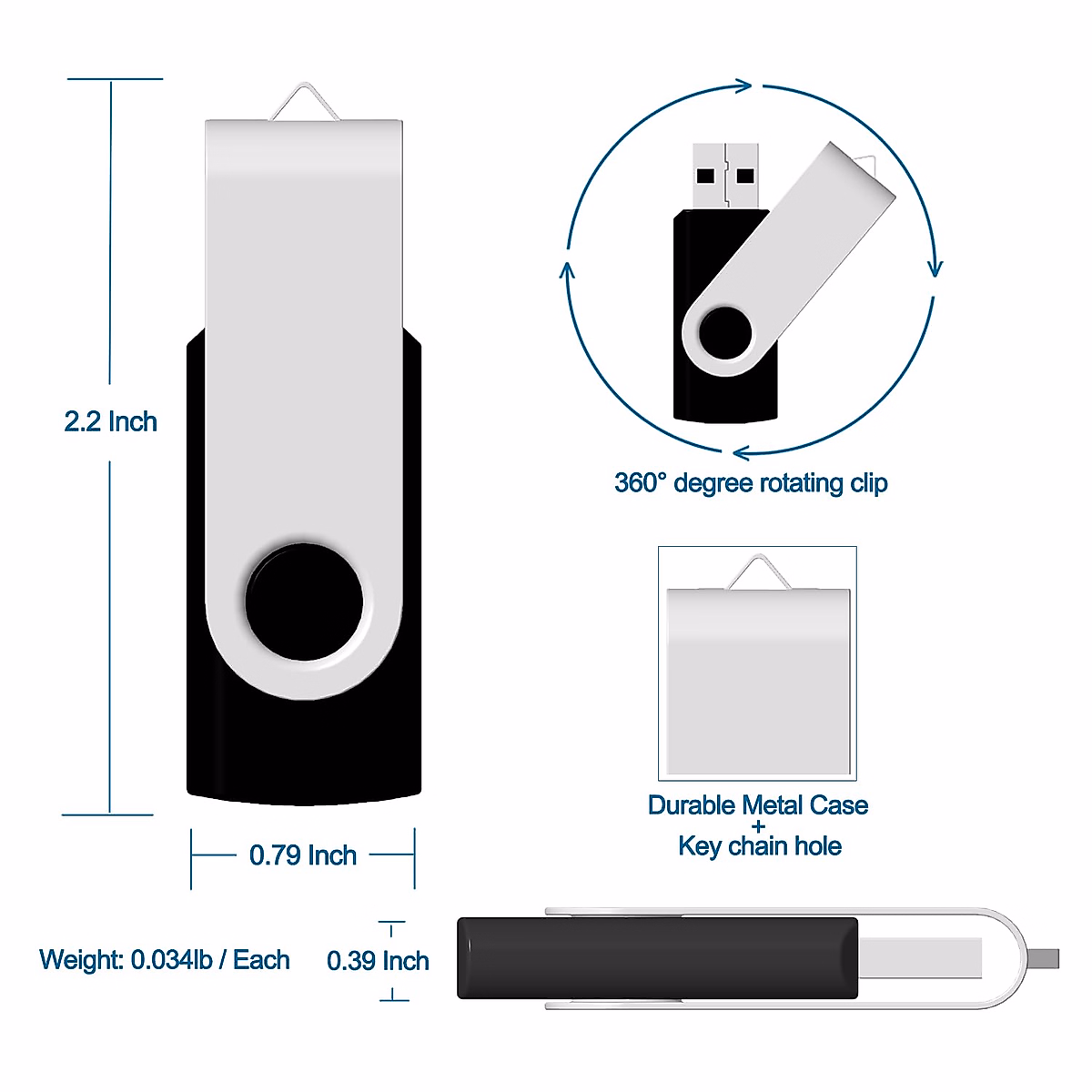Bundle 4GB 10 Pack + 2GB 10 Pack Flash Drives, 20 Units in Total Gig Stick Jump Drives Bundle