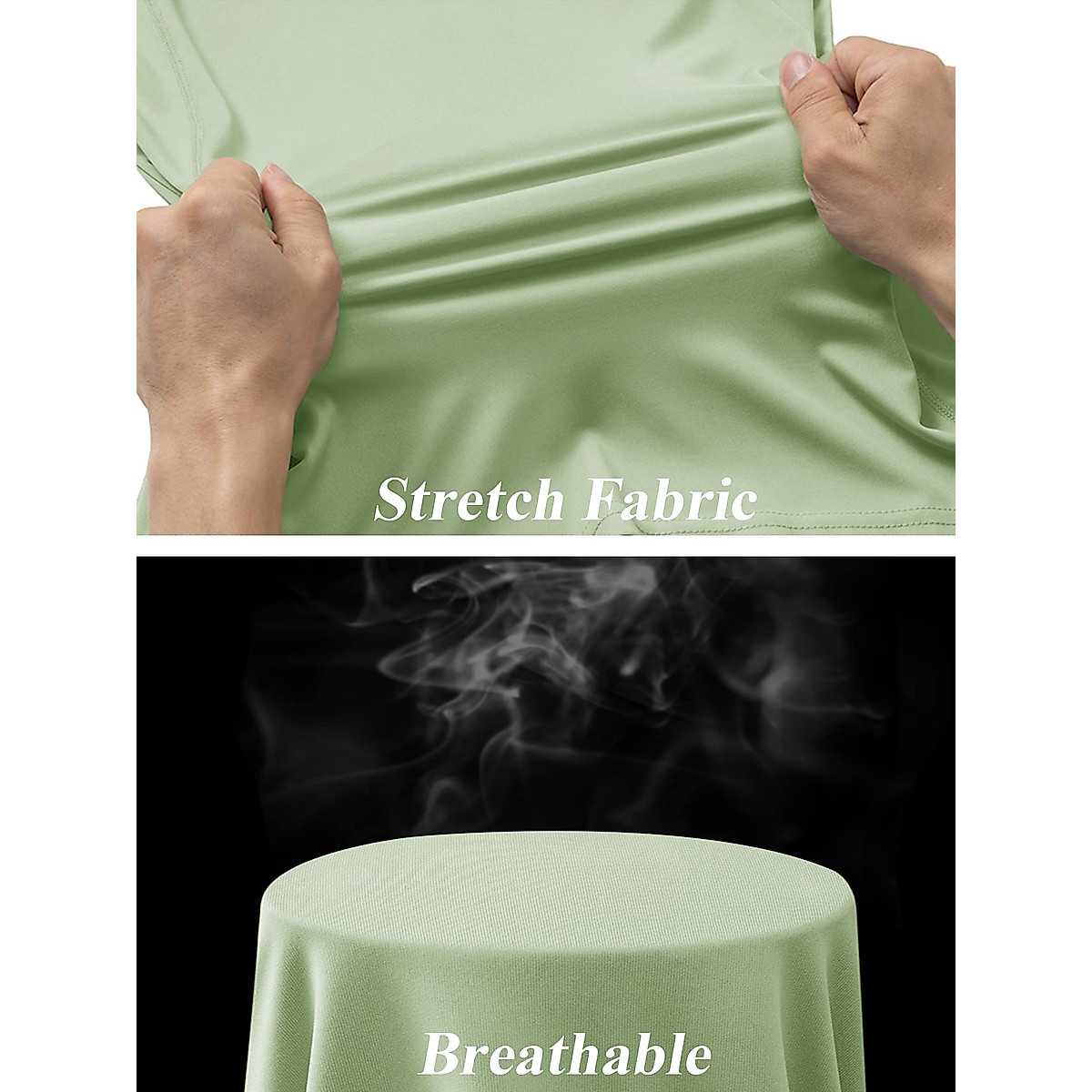 TACVASEN Women's Sun Shirts UV Protection Shirt Long Sleeve Workout Tops for Women Quarter Zip Pullover Light green, XL