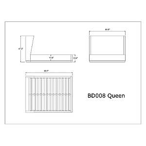 Manhattan Comfort Lenyx Mid Century Modern Faux Leather Upholstered Bed Frame, Queen, Graphite