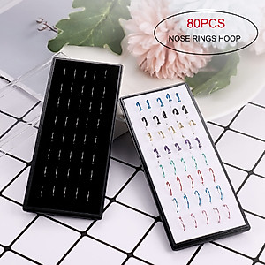 FIBO STEEL 200 Pcs Nose Ring Studs Set For Women Men 316L Stainless Steel Hoops L Shaped Screw Bone Piercing Jewelry 20G 22G 1.5mm 2mm 2.5mm