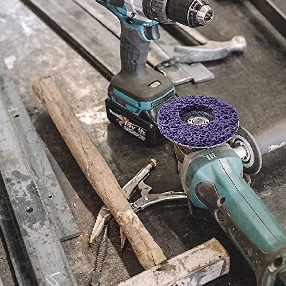 Mornajina 10 Packs 4-1/2" x 7/8" Strip Discs Stripping Wheel for Angle Grinders, Paint Removal Disc, Rust Stripping Wheel, Remove Scaling and Oxidation(Purple)