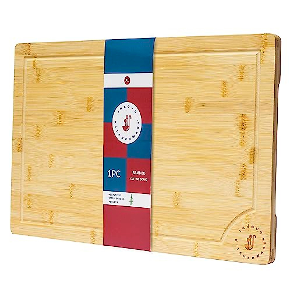 Wood Cutting Board For Kitchen XL Bamboo Chopping Boards With Juice groove, Extra Large Charcuterie Board, Prep Meat veggies Fruits Large Wooden Board, Carving & Butcher Block Brisket Gifting Registry